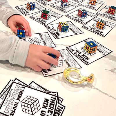 Valentine's Day Rubix Cube Themed Gift Tag - Etsy