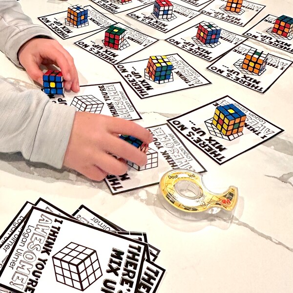 Valentine's Day Rubix Cube Themed Gift Tag - Etsy