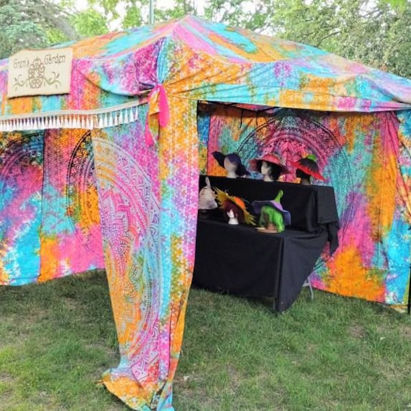 Boho Vendor Canopy Cover, Made to Order, Vendor Canopy Cover, Festival ...