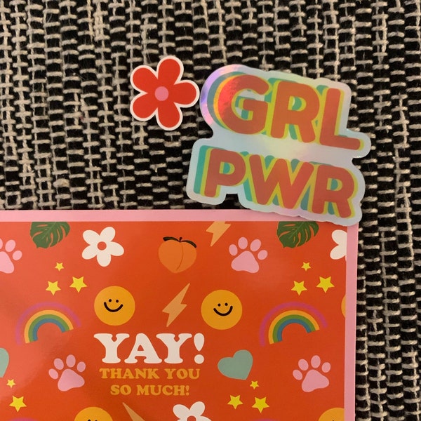 GRL PWR STICKER | Holographic! Die-cut Window, Skateboard, Car, Laptop ...