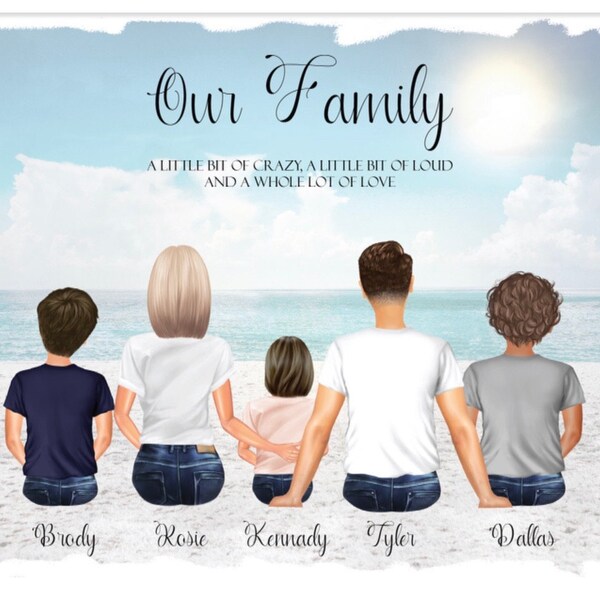 Personalized Family Gift Custom Family Portrait Personalized Family ...