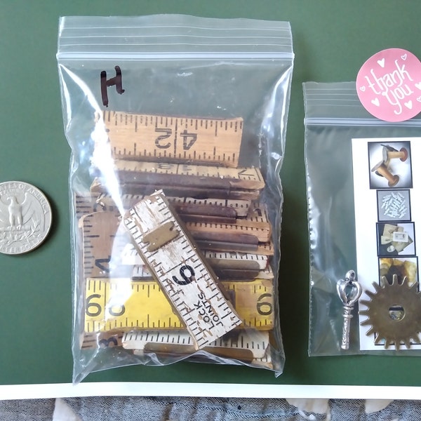 Vintage Folding Ruler Pieces - 12 Ruler Sections, or 10 Hinge Sections ...