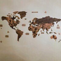 Wood Map Wooden World Map With Background Large Wall Art World Map Wall ...