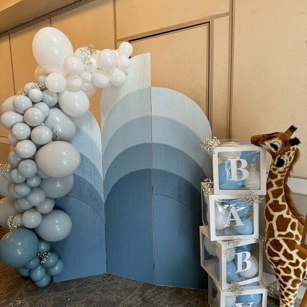 Pacific Balloon Garland Kit With Shades of Blue Slate Blue Dusty Sand ...