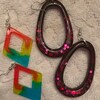 Rainbow Sparkle Hoops, Resin Jewelry, Glitter Earrings, Gift Ideas ...