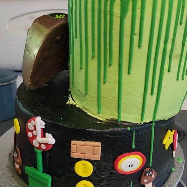 Mario Bros Fondant Cake Topper, Fondant Mario Bros, Mario Bros Party ...