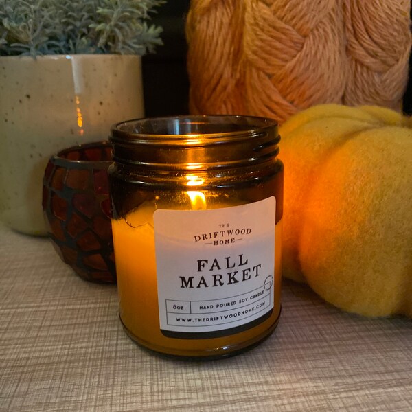 Cozy Fall Soy Candles - "fall Market" Candles Autumn Candle Apple Pine ...