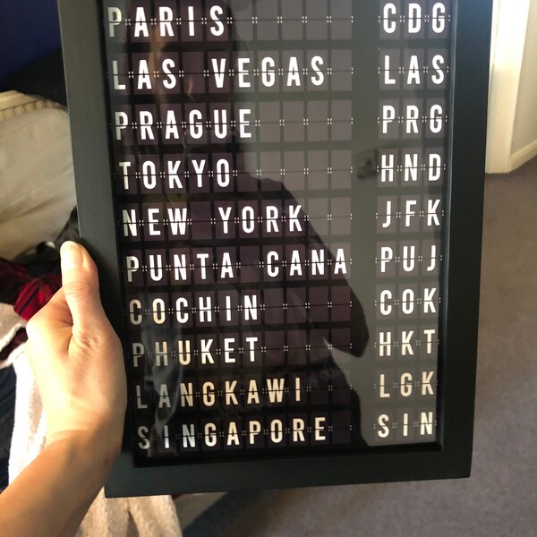 Personalised Departures Print/ Vintage Flip Board Wall Art/ Airport ...