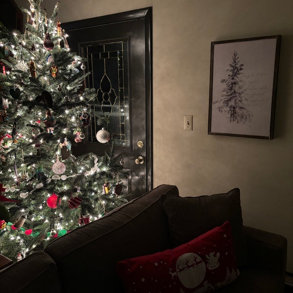 Christmas Tree Art With Scripture Peace on Earth Christmas Decor Luke 2 ...