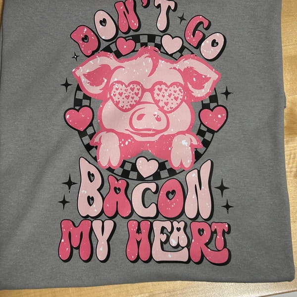Don't Go Bacon My Heart Png, Retro Valentine Png, Pig Valentine Png ...