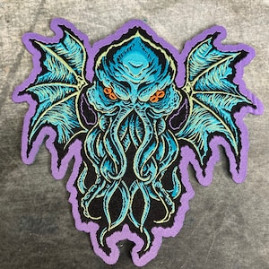 PATCH Cthulhu HORROR / Monster, Woven Patch H.P. Lovecraft, Iron-on ...