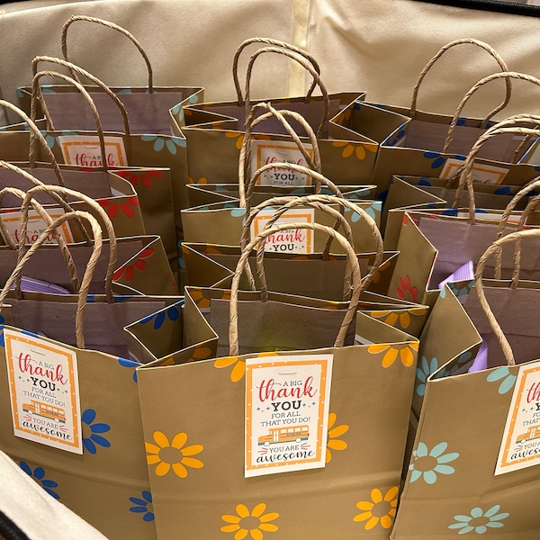 Bus Driver Appreciation Gift Tag Printable / Bus Driver Tags / School ...