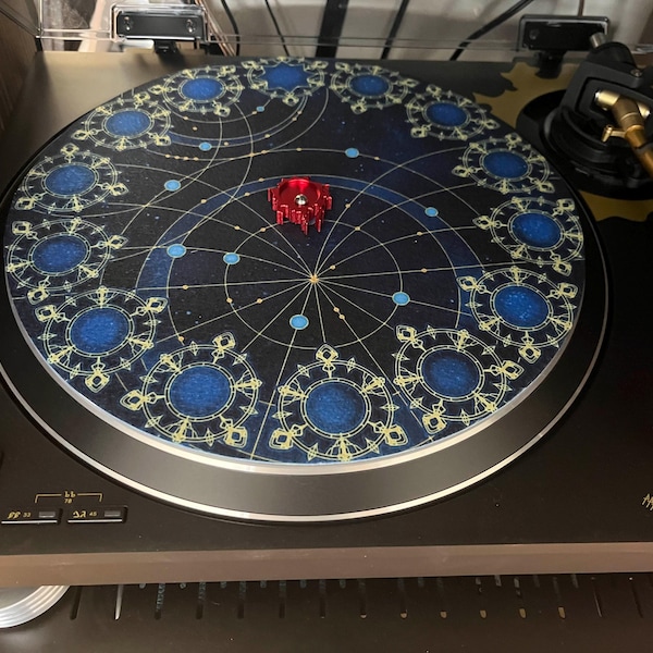 Custom Vinyl Record Player 12” Slipmat DJ Pad “psychedelic Yellow ...