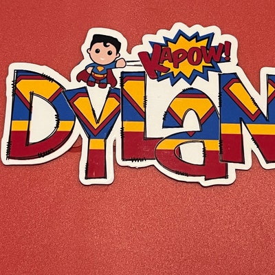 Retro Rainbow Custom Name Sticker, Cool Custom Sticker, Personalized ...