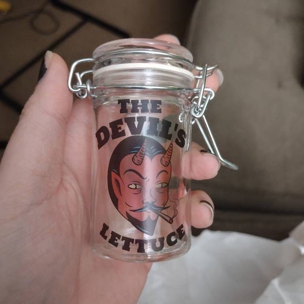 Devil's Lettuce Stash Jar - Airtight Glass Container - Etsy