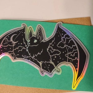 Holographic Bat Sticker - Etsy