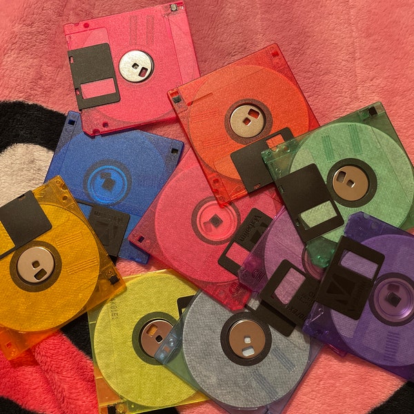 Vintage Floppy Discs 3.5" Mixed Colors Craft Grade NON-FUNCTIONING ...