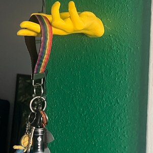 Wall Mounted Hand Hook, Grabbing, Male Gesture, Silk Blue, Matte Finish ...