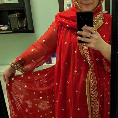 Pakistani Designer Grey Georgette Embroidered Full Sleeves Kurta Pent ...