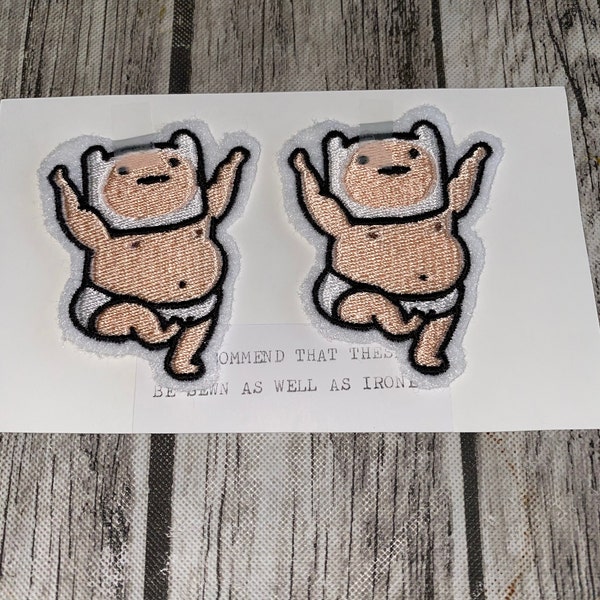 Buff Baby Finn - Iron on Adventure Time Patch - Etsy UK