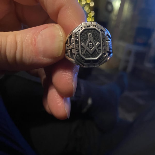 Customized Masonic Ring, Master Mason Ring for Man, Freemason Gold Ring ...