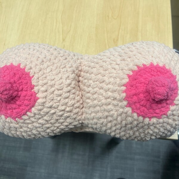 Crochet Pattern Boob Pillow, Amigurumi Tittiy Pillow Diy, Easy Instruction Crochet Funny Pillow ...