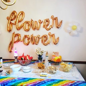 FLOWER POWER Balloon Banner Script Letter Balloons Flower - Etsy