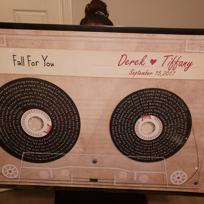 Vinyl Record Song Lyrics Gift for Him Birthday Present Cotton or Linen ...