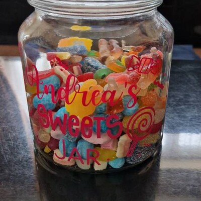 Personalised Sweet Jar, Treat Jar, Glass Sweet Jar, Daddys Sweet Jar ...