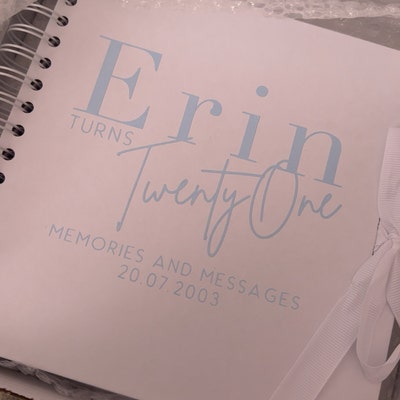 Personalised 21st Birthday Guestbook, 21st Scrapbook, Birthday Memory ...