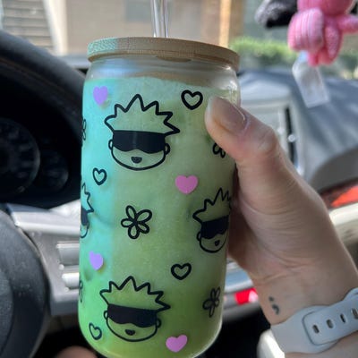 Gym Lover Glass Cup, Beer Can Glass With Lid & Straw, Bamboo Lid, Glass ...