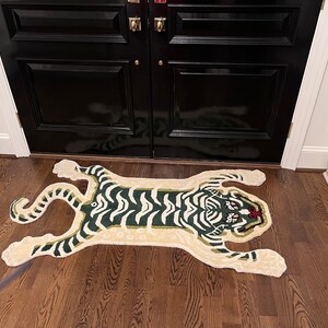 Antelope Grey Area Rug Handmade Animal Print Hand Tufted 100% - Etsy