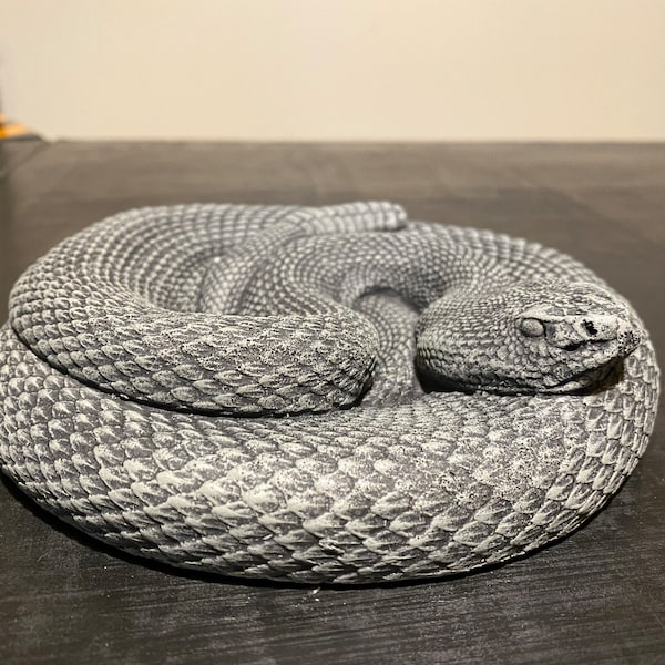 Rattlesnake Concrete Statue - Home or Garden Decor, Cement Statue, Lawn ...