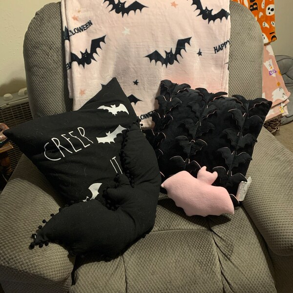 Pink Snuggle Bat Small Throw Cushion Scatter Cushion Fleece - Etsy