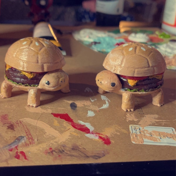 Turtle Burger 3D File, Cute Turtle Figure, Turtle Stl, Tortoise, 3D ...