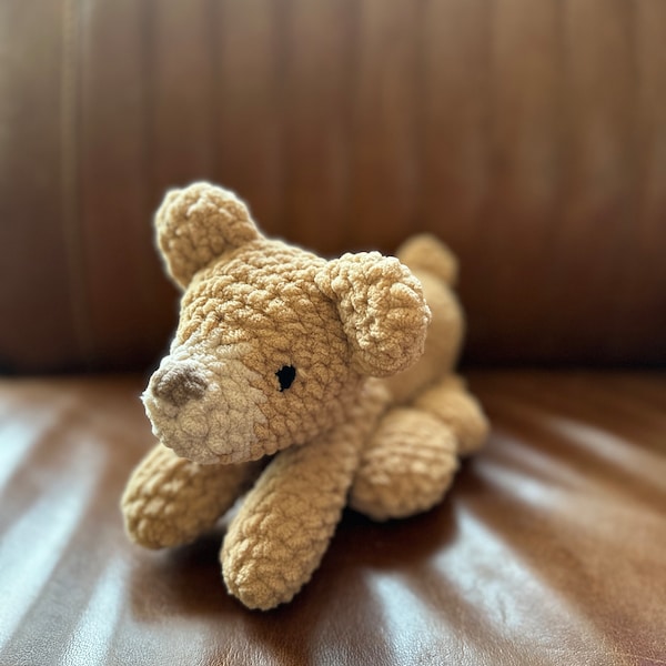 LITTLE Beam Bear Knotted Stuffed Plushie — Crochet Bear PATTERN (no Sew ...