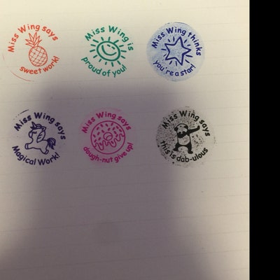 Personalized 6pcs/set Teacher Stamp, Custom Teacher Self Inking Stamps ...