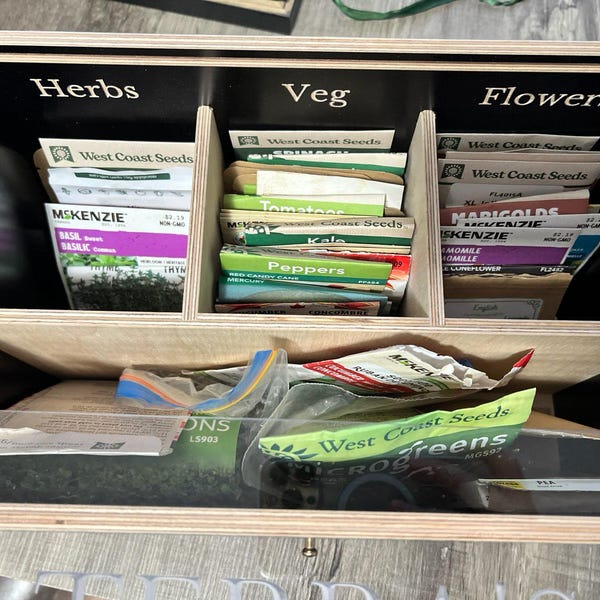 Seed Organiser, Seed Gift Box, Seed Storage Box, Seed Packet Storage ...