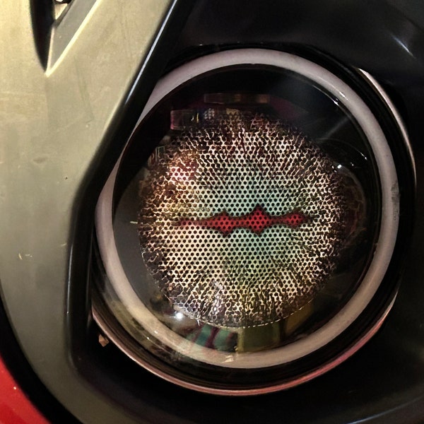 Eyeball Round Headlight Overlay Graphics Kit Vinyl Decal Cover 2 Piece ...