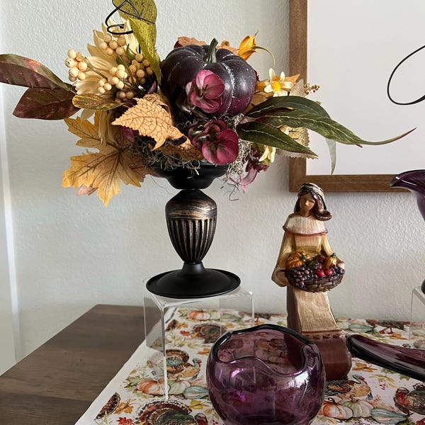 Pink Fall Centerpiece, Fall Mauve Centerpiece, Boho Neutral Fall Floral ...
