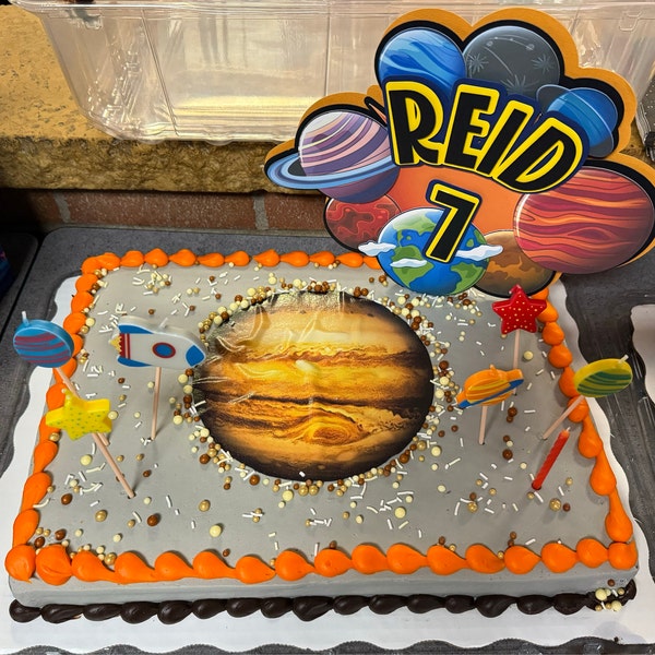 Jupiter Solar System Planet Birthday ~ Edible 2D Fondant Birthday Cake ...