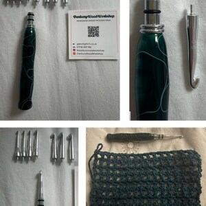 Ergonomic Crochet Hook Set in Blue Crush Resin With Interchangeable ...