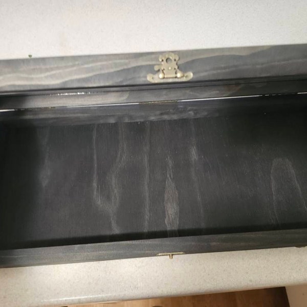 42 X 14 X 2 1/2 Wooden Shadow Box / Hinged Glass Lid / Display Case Box ...