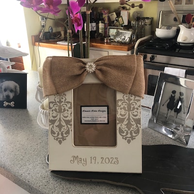 Ivory Hand Painted Picture Frame With Ivory and Pearl Bow - Etsy