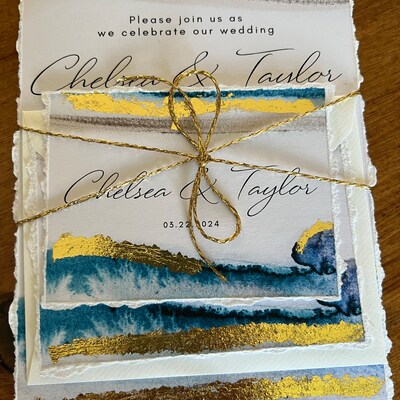 Pretty Pastel Ticket Style Wedding Invitations With Perforated Tear off ...