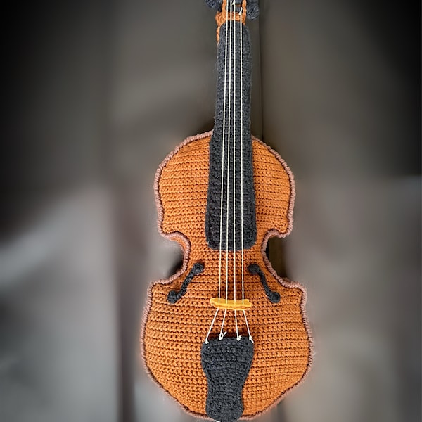 Vintage Crochet Pattern Amigurumi Fiddle Violin Plush Toy Instrument ...