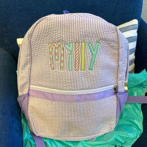 Monogram Applique School Backpack Personalized Bookbag - Etsy