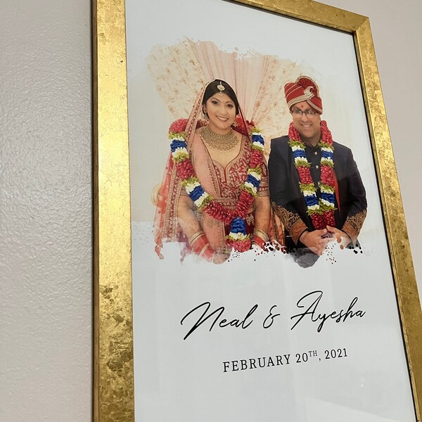 Engagement Gift, Personalized Couple Portrait, Custom Watercolor ...