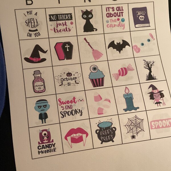 100 Halloween Bingo Cards, Printable Halloween Bingo, Halloween Party ...