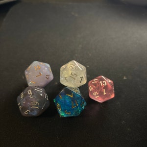 Arcane Eye Sparkling Layered Semi-translucent Dice Set Glitter Blue and ...